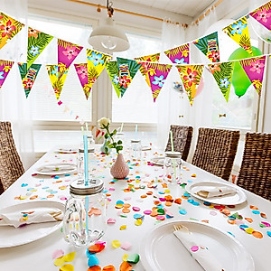 FEPITO 2 Pack Hawaiian Bunting Banners Luau Tropical Bunting 6 Meters for Summer Luau Tiki Beach Party Decorations