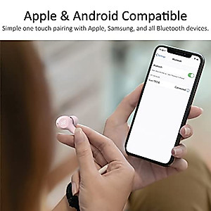 iLuv TB150 Small Ear Wireless Earbuds, Bluetooth 5.3, Built-in Microphone, 21 Hour Playtime, IPX6 Waterproof Protection, Compatible with Apple & Android, Includes Charging Case & 4 Ear Tips, Pink