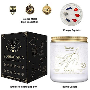 YTENTE Candle, Soy Wax, Scented, Zodiac - Taurus, Birthday Gift for Women