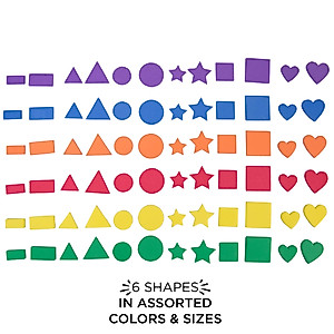 Horizon Group USA Assorted Self Adhesive Foam Shapes, Stick-On Craft Shapes, Arts & Craft Materials for Home or School, Art Class Supplies, Craft Supplies for Kids and Adults Ages 6, 7, 8, 9