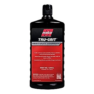Malco Tru Grit - Heavy Duty Buffing and Polishing Compound for Cars/Automotive Paint Correction and Detailing/Removes 1000-1500 Grit Sand Scratches / 32 Oz. (120032)