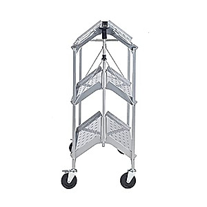 Master Grade 3 Tier Rolling Carts with Wheels, Thick Steel Utility Cart on Wheels, Storage Cart on Wheels (Grey)