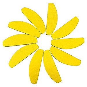 Nail Buffer - Half Moon Nail File 100/180 Grit Professional Fingernail Emery Board Buffing Blocks Manicure Set Nail Care Tool for Acrylic Nails 10pcs (Yellow)