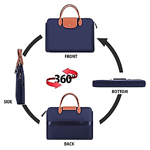 Kamlui 15.6 Inch Laptop Bag for Women,Computer Bag Waterproof Canvas Laptop Shoulder Messenger Female Laptop Sleeve Case for Macbook Pro Air HP Dell,(Blue)