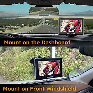 VECLESUS Baby Car Monitor, 1080P HD Rear Facing Baby Car Camera with 4.3” Baby Car Monitor, Easy Installation Baby Car Back Seat Camera for Baby Car Travel Safety for Car, SUV, Pickup