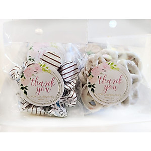 1.9 Inch Stickers Thank You for Celebrating with Us Labels Girl Baby Shower or Wedding Favors Set of 60 (Floral)