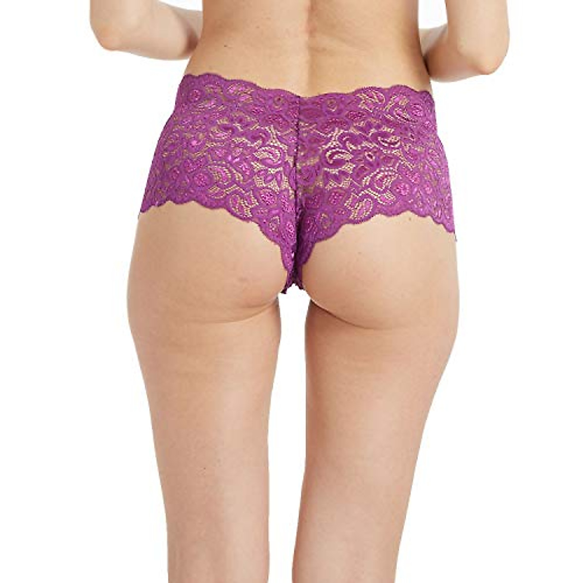 Delcroix 7 Pack Lace Boyshort Panties for Women Breathable Soft Underwear Panty Size XL, Assorted Different Lace Pattern