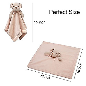 Pro Goleem Dog Security Blanket Brown Soft Puppy Lovey for Boys and Girls Unisex Lovie Baby Gifts for Toddler and Infant 16 Inch