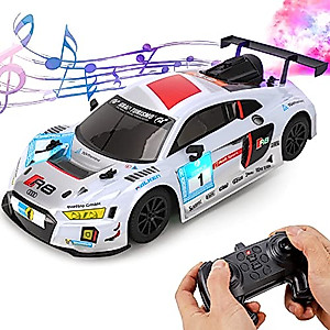 Liberty Imports Remote Control Car, RC Cars for Kids, R/C Audi R8 LMS GT3 1:14 Officially Licensed - 2.4GHZ Light Up Race Car Toy with Steam Jet Exhaust, Led Lights, and Sounds