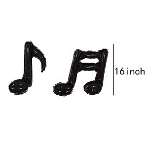 10PCS Music Note Balloons Black Foil Aluminum Balloon Birthday Party Music Themed Party Supplies Baby Shower Outdoor Party Wedding Decorations