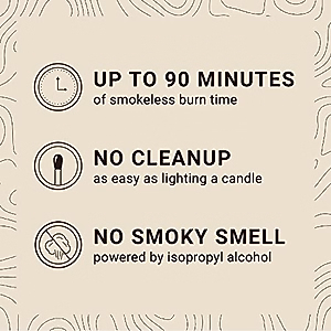 Radiate - Indoor Campfire - 90 Minutes of Burn Time - 5 x 4” Reusable Smooth Fire Pit for Rainy Days - Tabletop Decor - Clean Burning (Gray)