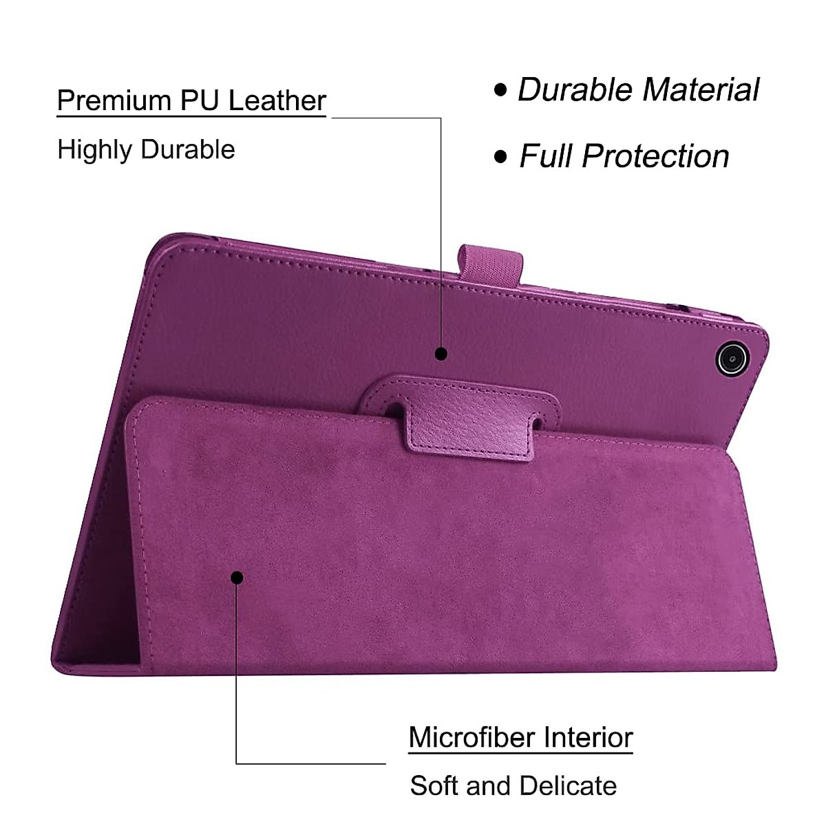 EKVINOR Case for Galaxy Tab A8 10.5” 2022 Release (Model SM-X200/X205/X207), Folio Stand Cover Case for Samsung Galaxy Tab A8 10.5” Tablet 2022 Model, Purple