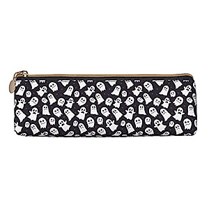 Halloween Ghost Pencil Case Women Pen Pouch Simple Carrying Box for Adult With Smooth Zipper Durable Lightweight for Office Organizer Storage Bag