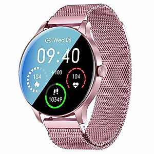 Smart Watch NY20 – Pink, Women Fashion Fitness Sport Smart Watch Pink. 360X360 HD Screen with IP68 Waterproof and Shows Heart Rate. (Shelf Stock Number) #2