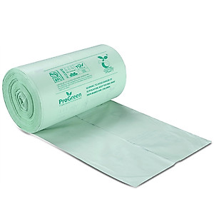 ProGreen Compostable Trash Bags 3 Gallon, Extra Thick 0.71 Mil, 100 Count, Small Kitchen Compost Bin Bags, Food Scraps Yard Waste Bags, Compost ASTM D6400 BPI and TÜV AUSTRIA Certified