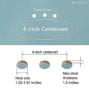 HOMELODY Centerset Bathroom Faucet 4 Inch, 2 Handles Bathroom Sink Faucet,360° Swivel Spout Lavatory Faucet with Pop Up Drain,Chrome