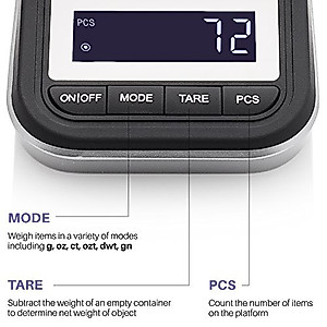 Smart Weigh 50g x 0.001 Grams, Premium High Precision Digital Milligram Scale, Includes Tweezers, Calibration Weights ,Three Weighing Pans and Case
