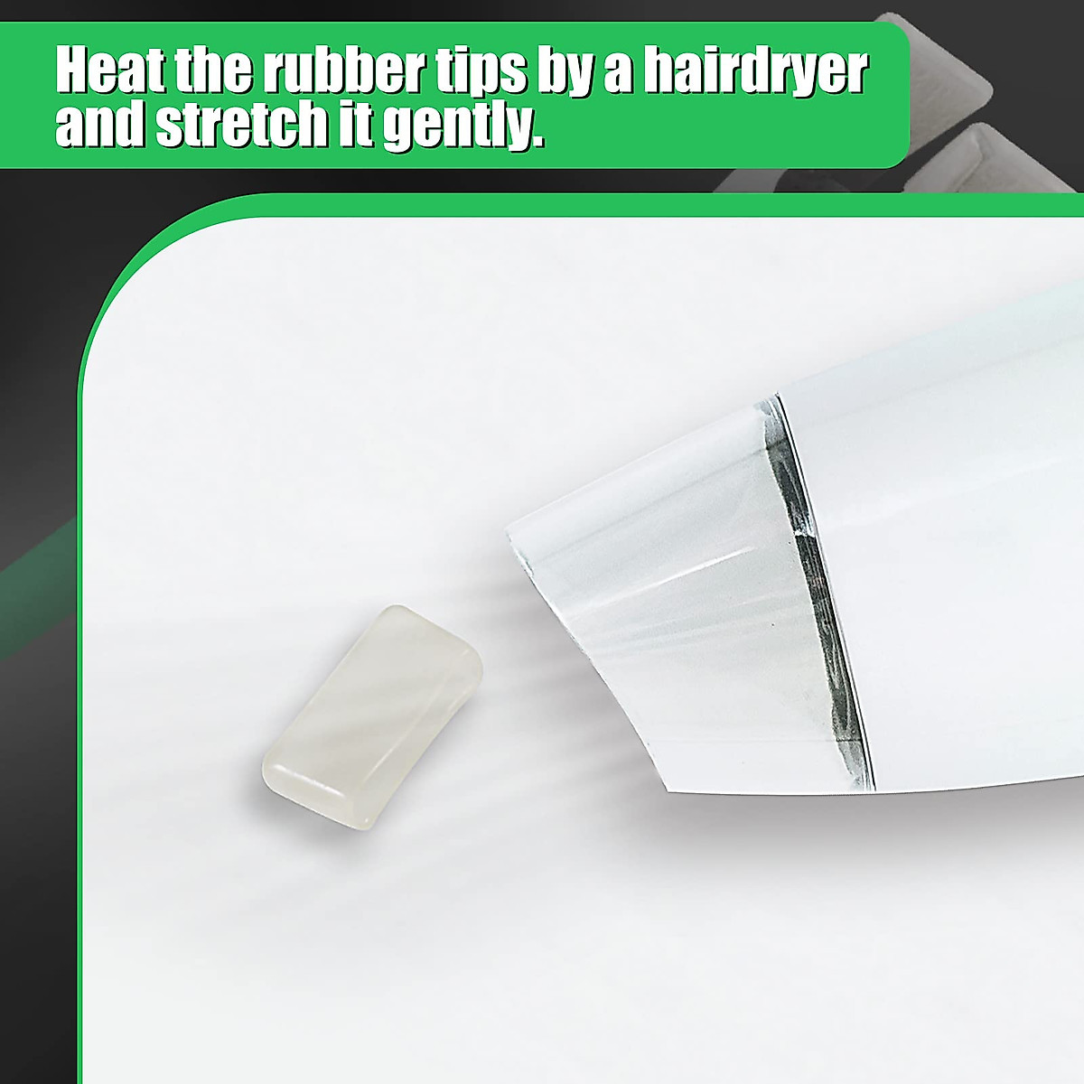 LEONTOOL 8Pcs Replacement Rubber Tips For Glass Breaking Pliers Flat Jaws Tips Key Fob Hardware 1 Inch Key Fob Pliers Attach Rubber Tips Stained Glass Supplies for Hardware Install Labor Day Gifts