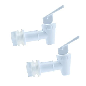 Plastic Water Spigot Water Faucet Dispenser Valve Reusable Water Crock Tap Jugs Bottles Water Bucket Jug Faucet Replacement Cooler Water Faucet Spout, 2 PCS, White