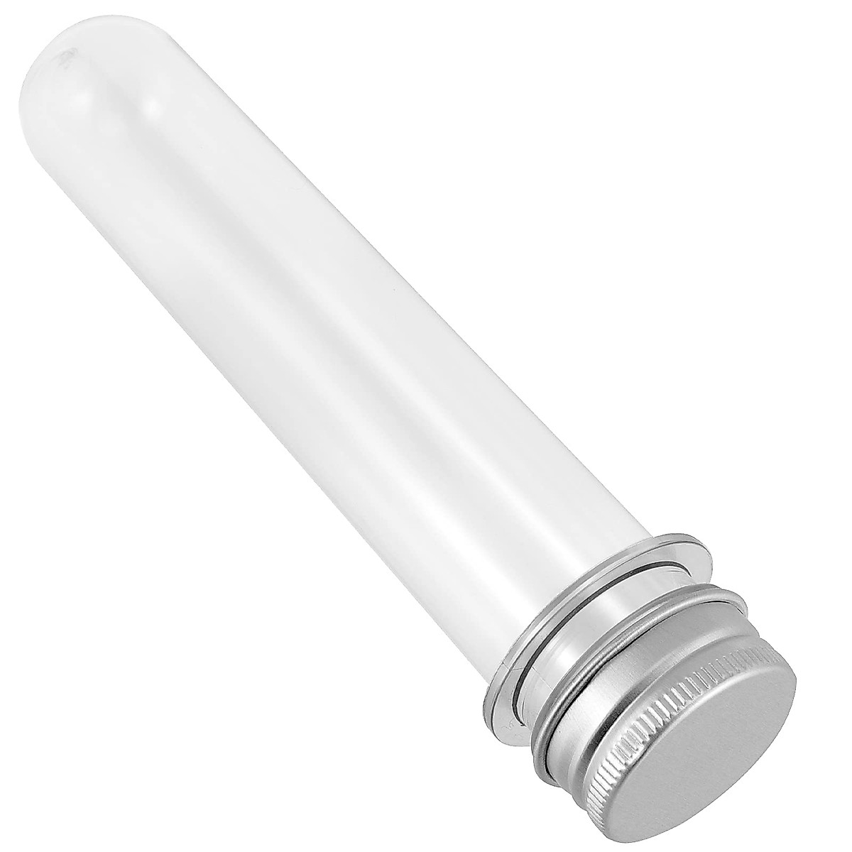 HAKZEON 50 PCS 40ml Plastic Test Tube with Caps,140 x 25 mm Clear Test Tubes with 50 Seal Protection Sheets, for Scientific Experiments, Plant Cultivation，Party Decoration, Candies Salt Container