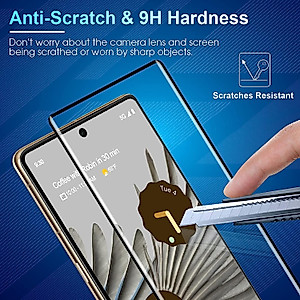 CWQZGUF Pixel 7 Pro Tempered Glass Screen Protector, 2 Pack, Fingerprint Unlock Support, Anti Scratch, HD, 5.7 Inch