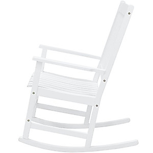 Best Choice Products Indoor Outdoor Traditional Wooden Rocking Chair Furniture w/Slatted Seat and Backrest, White