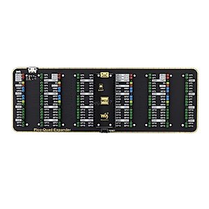 Quad GPIO Expander for Raspberry Pi Pico for Connecting More Expansion Modules Four Sets of Male Headers USB-Powered Support @XYGStudy (Pico-Quad-Expander)