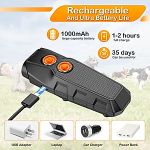 NOUGAT Dog Barking Control Devices, Anti Barking Device with 3 Training Deterrent Modes, Barking Control 25FT Ultrasonic Dog Bark Deterrent, Rechargeable Dog Training & Behavior Aids with LED