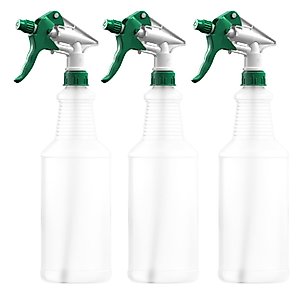Bar5F Empty Plastic Spray Bottle 32-Ounce, Professional Sprayer Chemical Resistant for Cleaning Solutions Garden Plants, Heavy Duty, Adjustable Sprayer from Fine to Stream (Pack of 3)
