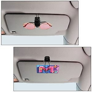 Tallew 6 Pcs Car Glasses Holders Sunglasses Holder Clip Glasses Sun Visor Clip Eyeglasses Mount for Sunglasses Car Supplies (Black)