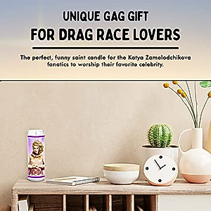 Katya Celebrity Prayer Candle - Funny Drag Race Saint Candle - 8 inch Glass Prayer Votive - 100% Handmade in USA - Novelty Celebrity Gift