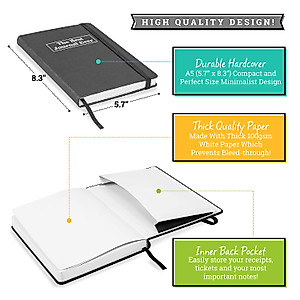 Daily Positivity Journal For Happiness, Wellness, Mindfulness & Self Care - Inspirational Journals To Write In, Writing Prompt Journal & Guided Journal Gifts For Men & Women - Hardcover Diary Notebook