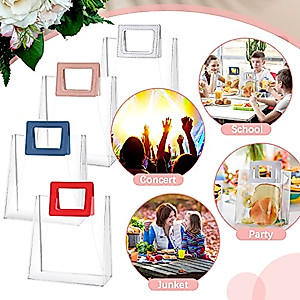 24 Pcs Clear Gift Bag with Handle, Small Transparent PVC Gift Bag Heavy Duty Bulk Tote PVC Bag Plastic Reusable Gift Wrap Bags Shopping Bags for Wedding, Bridal Baby Shower Party Favor, 7 x 4 x 8 Inch