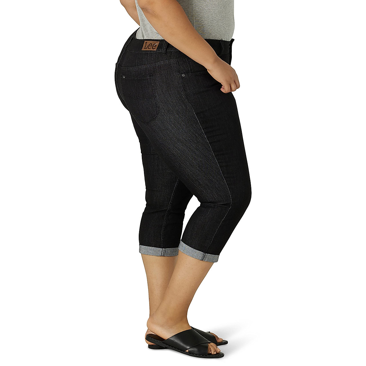 Lee womens Plus Size Legendary Capri Jeans, Black, 20 Plus