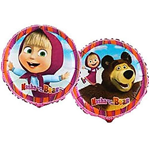 2 x Masha & The Bear Foil Balloon 18"/45cm
