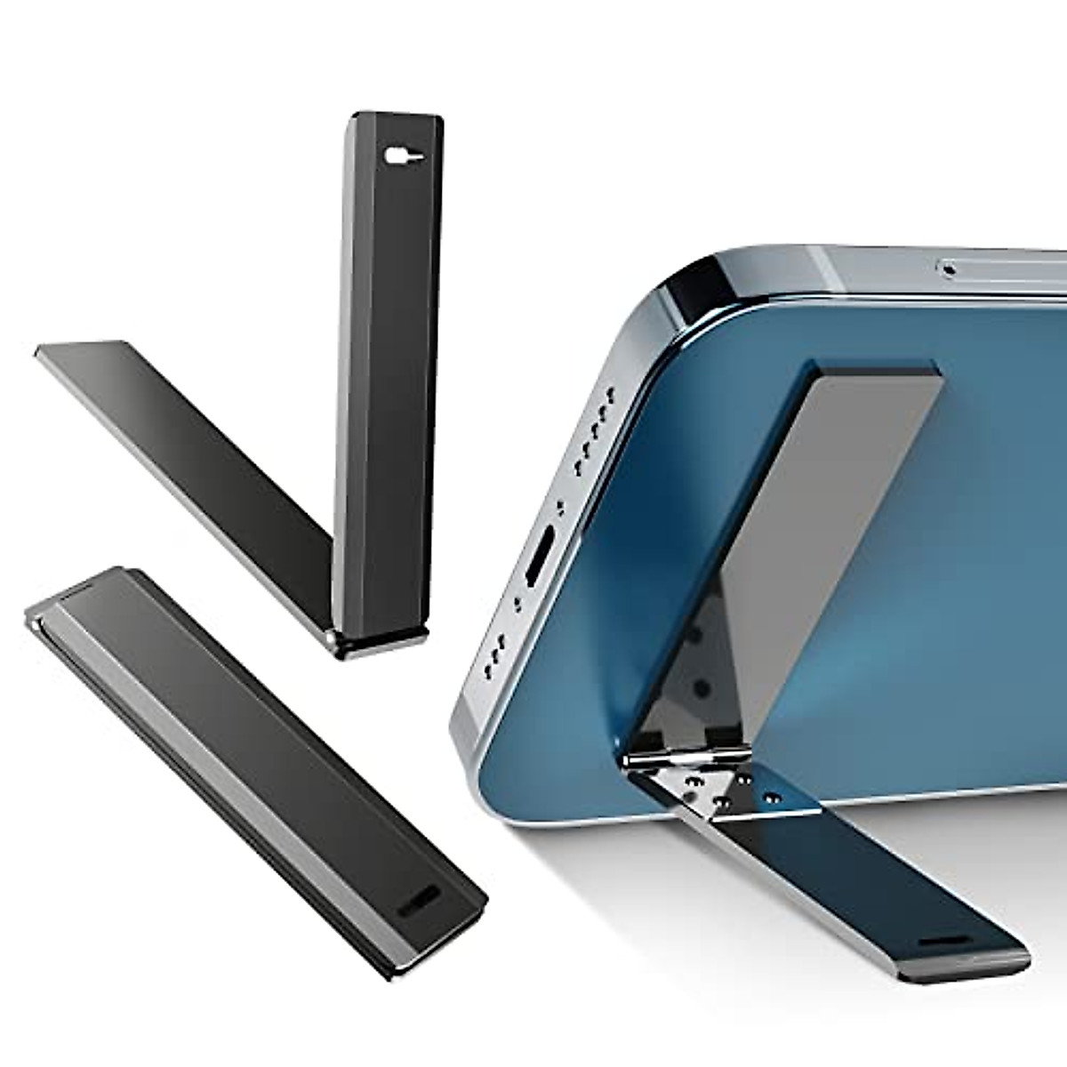 Iokmax for Phone Kickstand Attachment ,Cell Phone Kickstand Attachable Stick On Phone Kickstand Holder , Flat Kickstand for iPhone, Samsung ,LG, Sony, HTC and More,Black