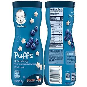 Gerber Puffs Variety Pack, 1 Banana, 1 Vanilla, 1 Blueberry, 3 CT