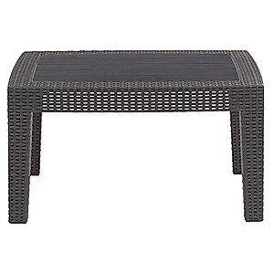 Flash Furniture Dark Gray Faux Rattan Coffee Table