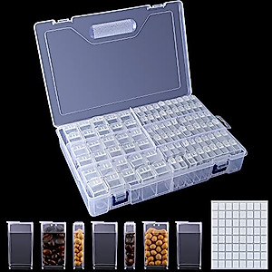 90 Slots Plastic Seed Storage Box Clear Seed Storage Organizer with Label Stickers Planting Seed Container with Lid Garden Seed Organizer with Stickers for Flower Plants Vegetable Seeds (1)