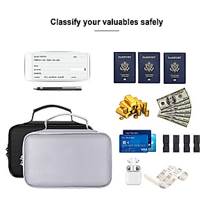 ENGPOW Small Fireproof Bag with Lock,Fireproof Money Organizer Case (9.4 x 5.9 x 3.2 inches),3-Layer Cash Safe Coin Organizer Bag Set Storage for Valuables-Currency,Keys,Card,Passport(2 Pack)