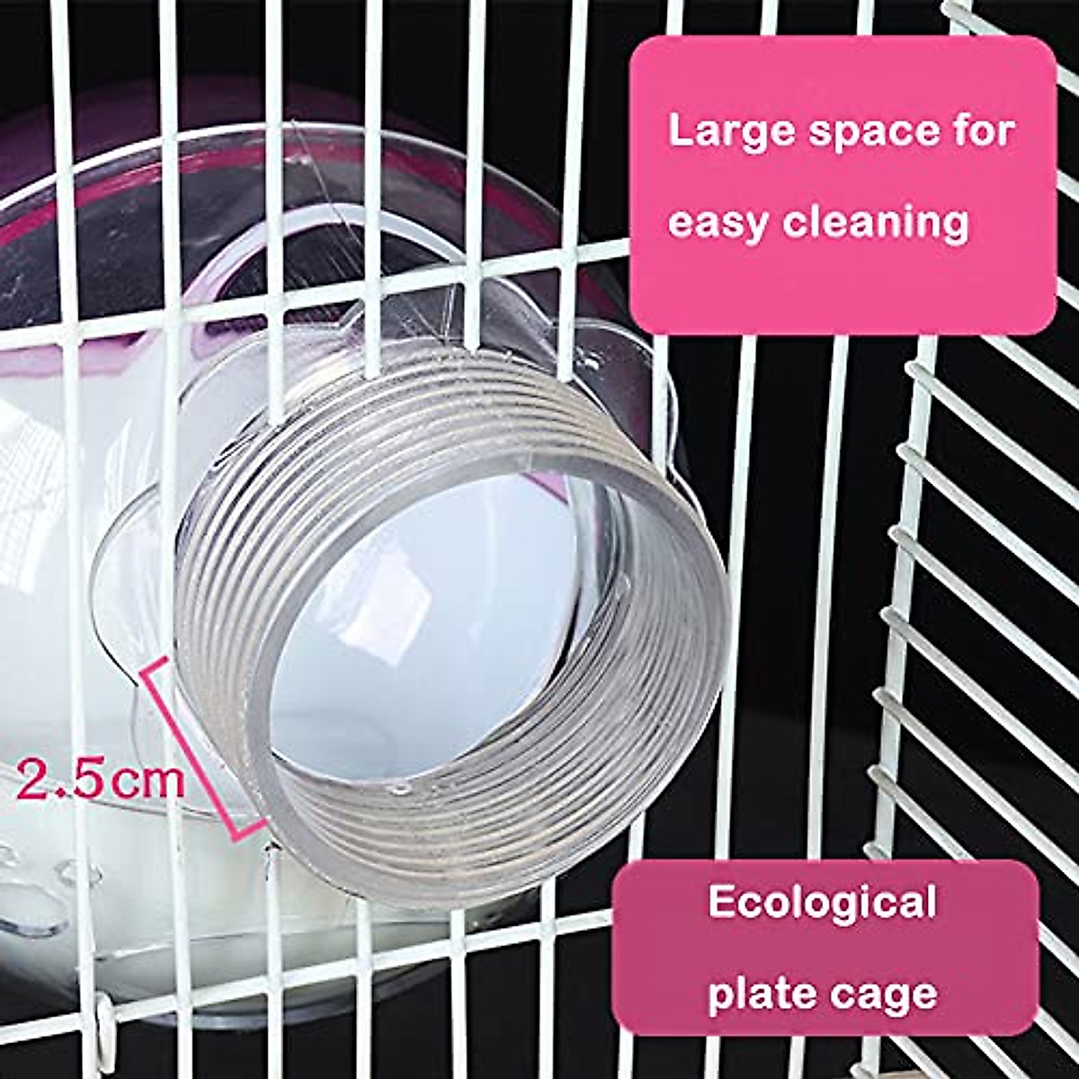 Qoyntuer Small Animals Sand Bathroom Cage Toilet Bathtub,Hamster External Toilet Bathroom Sand Bathing Box Removable Toilet Bathtub Sand Bath Container Pet Toy Acrylic Hamster Bathroom Cage (Blue)