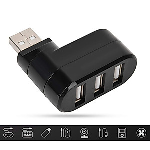 01 02 015 USB 2.0 Hub, Multi Port Hub ABS for PC for Laptop(Black)