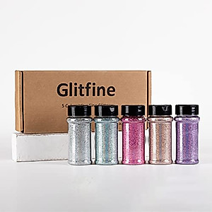 Extra Fine Holographic Glitter,5 Colors Glitter Set Pack,283g/10oz Craft Glitter Powder for Resin,Slime,Nail,Tumbler (5 New Holographic Colors)
