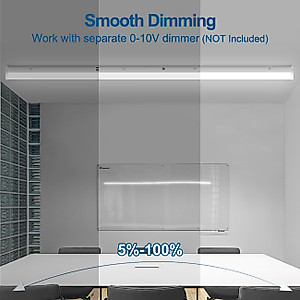 DAKASON 8FT LED Linear Light Fixture, 8 Foot LED Shop Lights 80/70/60W 35/40/5000K CCT Selectable, 8 Feet Commercial Bay Lighting Fluorescent Tube Replacement for Garage Warehouse 4 Pack