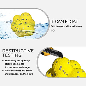 VKL Dog Chew Ball Interactive Toy ETPU Atmoic Bite Tough Float Suitable for Large Medium and Small Dogs Grinding Teeth Strong Elasticity Relieve Boredom (Yellow)