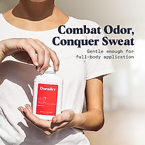 Duradry Body Powder - Sweat Defense & Odor Control, Sweat Absorbing, Anti-Chaffing, All Natural Powder, Talc-Free, Prevents and Eliminates Any Body Odor Naturally - Seabreeze, 4oz