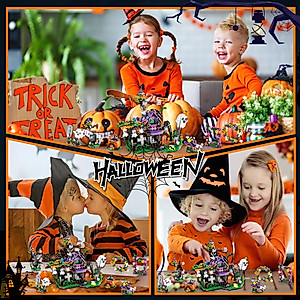 Halloween Building Set for Kids -Halloween Toys Ghost Pumpkin Building Kit for Kids Party Favors for Goodie Bags Stuffers for Boys & Girls 6 up