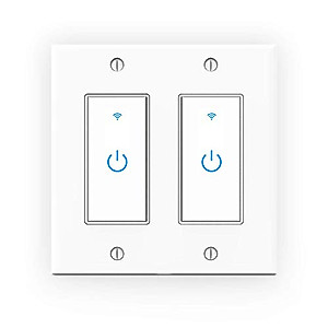 WiFi Light Switch Smart Switch 2 Gang Touch Wall Switch - Compatible with Alexa Google Assistant