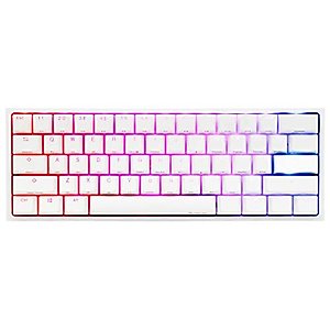 Ducky One 2 Mini Pure White - RGB LED 60% Double Shot PBT Mechanical Keyboard (Kailh Box Thick Jade)