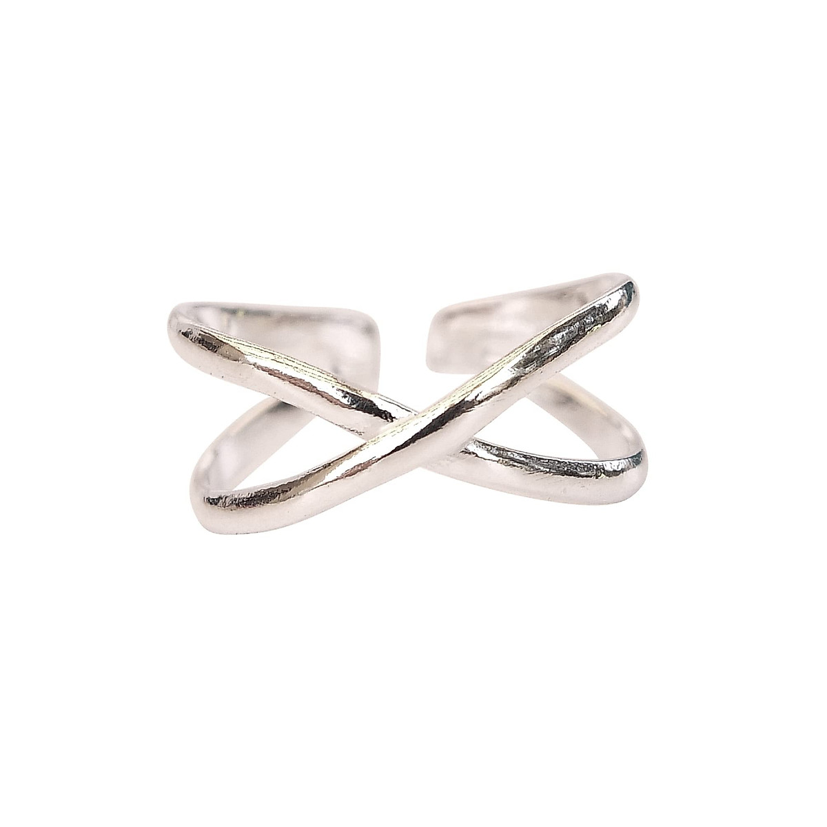 Handmade Silver Criss-Cross X Adjustable Toe Ring, 925 Sterling Silver, Elegant Dainty Open Toe, Pinky or Knuckle Rings for Women, By MiYa Jewelry Creations